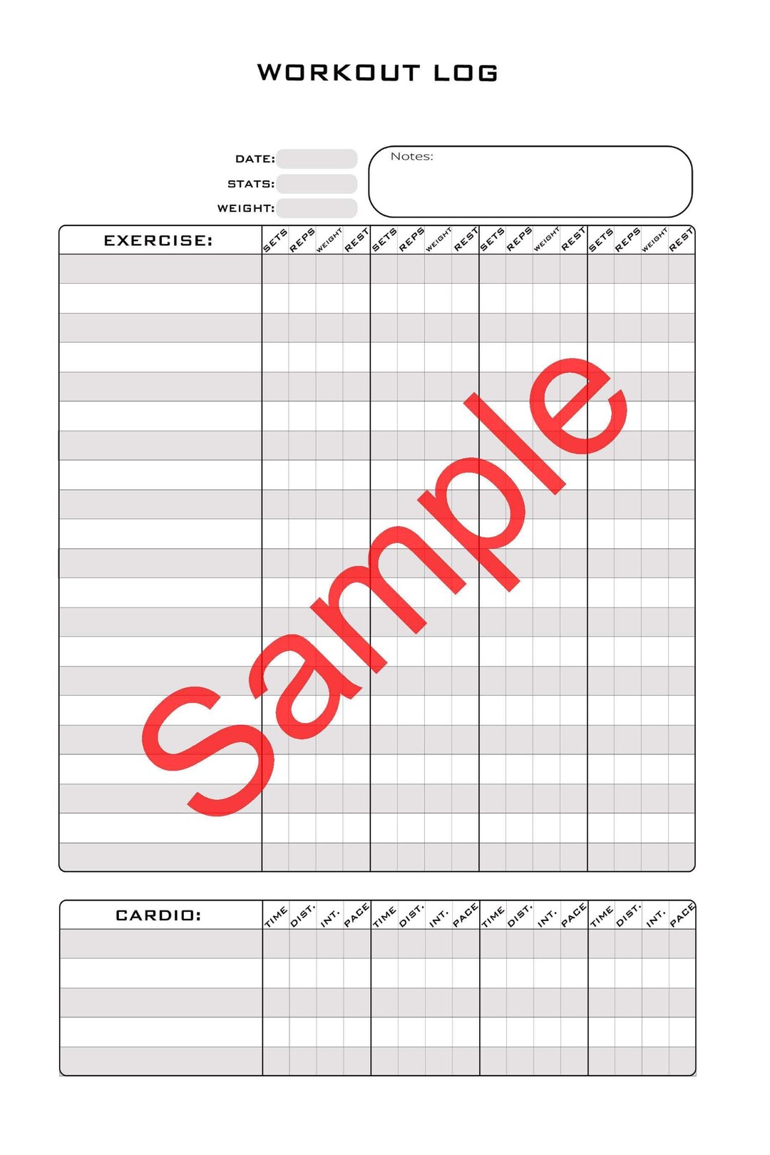 Fitness Log Book - Etsy