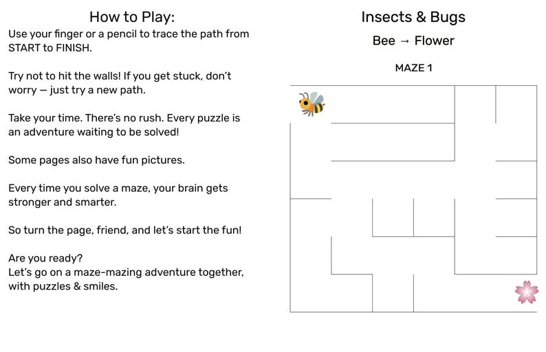Kids Maze Activity Bundle 2, 10 Simple Beginner Maze Worksheets With ...