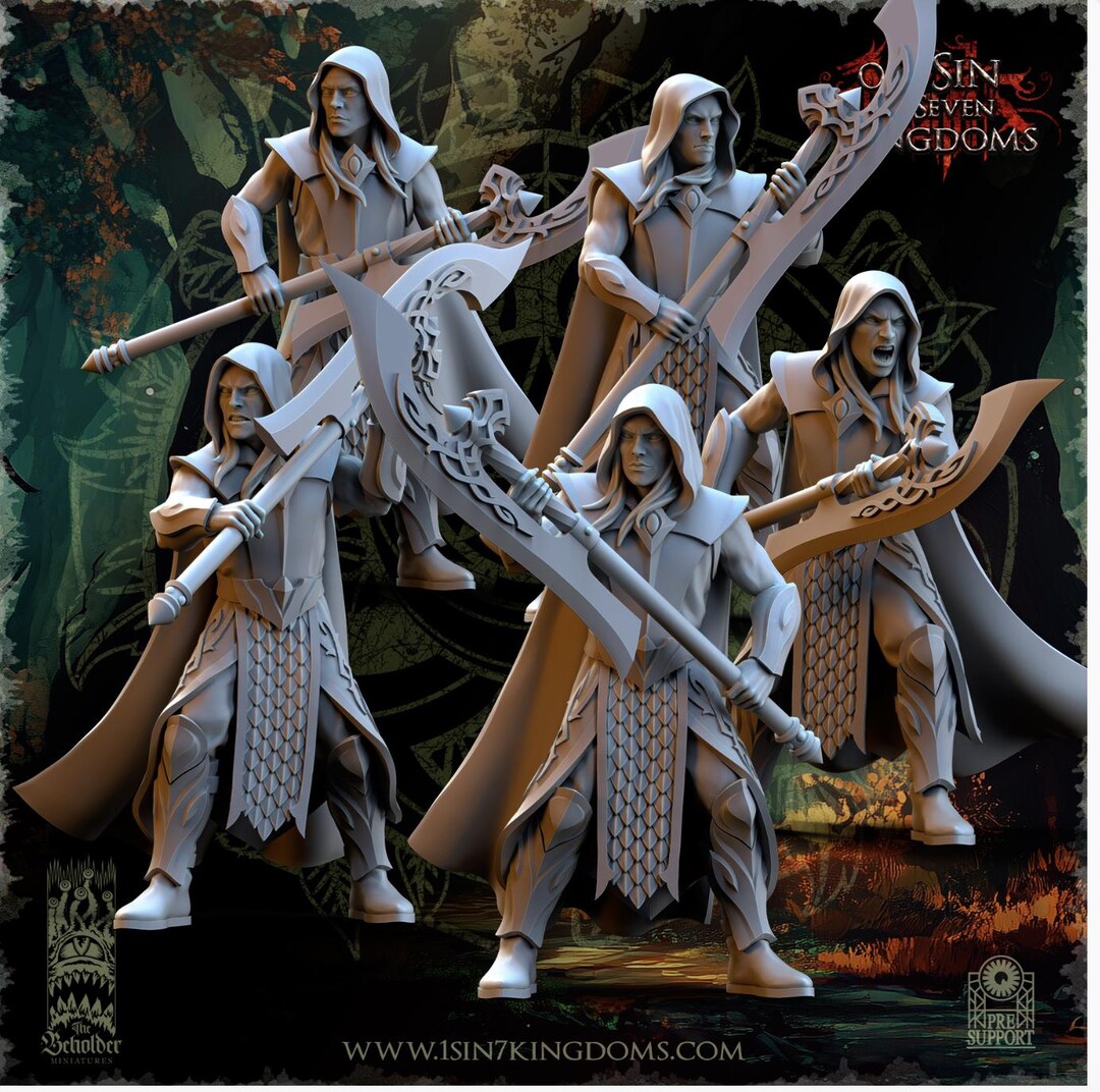 Resin Fantasy Models- Evergreen Elves Glade Avengers -28mm Heroic Scale ...