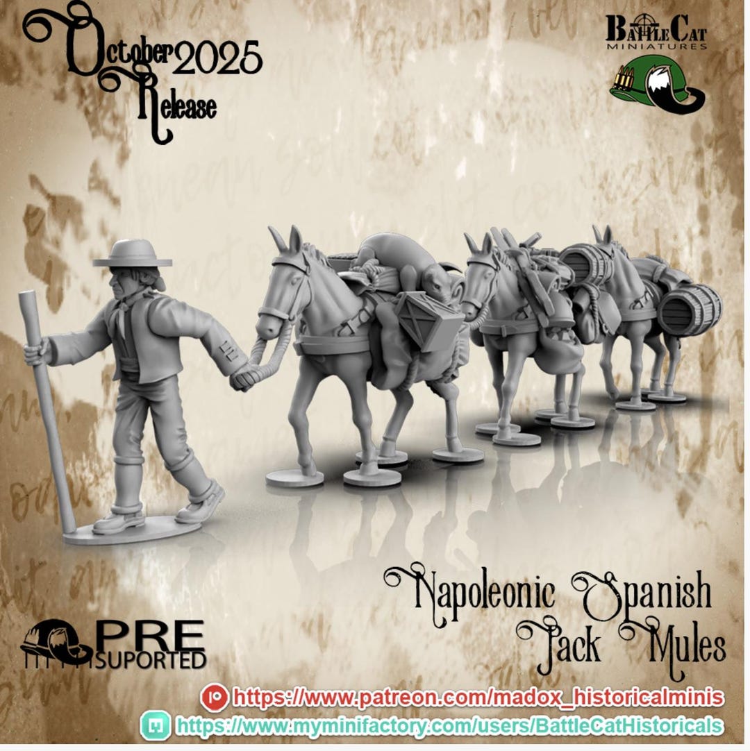 28mm Napoleonic- Resin Printed Napoleonic Spanish Pack Mules - Etsy