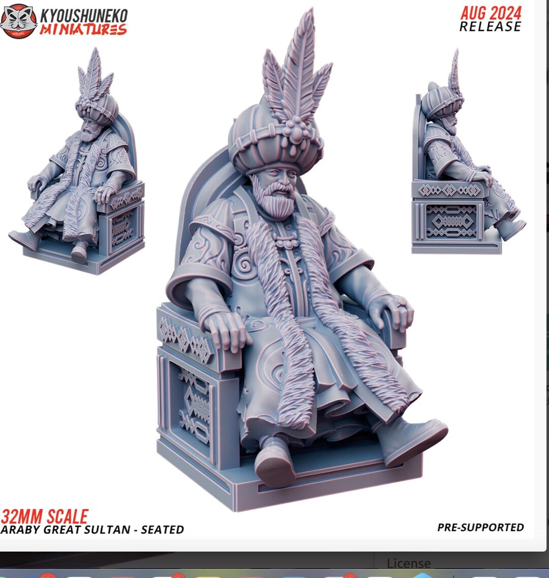 Resin Printed Fantasy -araby Great Sultan - Seated - Etsy