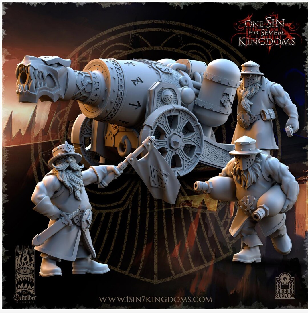 Resin Fantasy Models- Dwarven Kingdoms Flamebreath Cannon -28mm Heroic ...