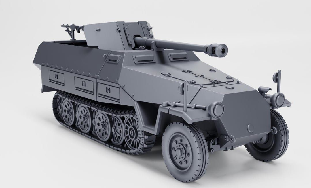28mm World War 2 Resin Printed-alf-track Sd.kfz.251/22 With 75mm Pak40 ...
