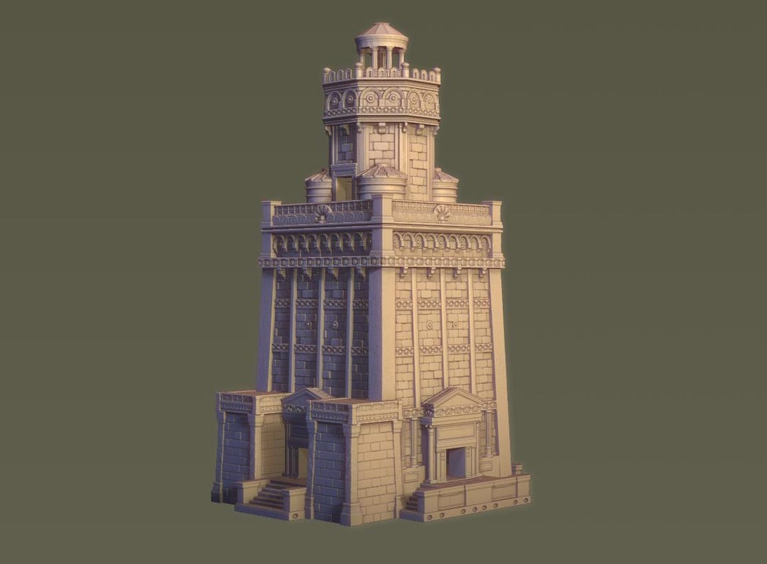 PLA Printed Terrain Ancient Rome-pharos of Alexandria-large Building - Etsy