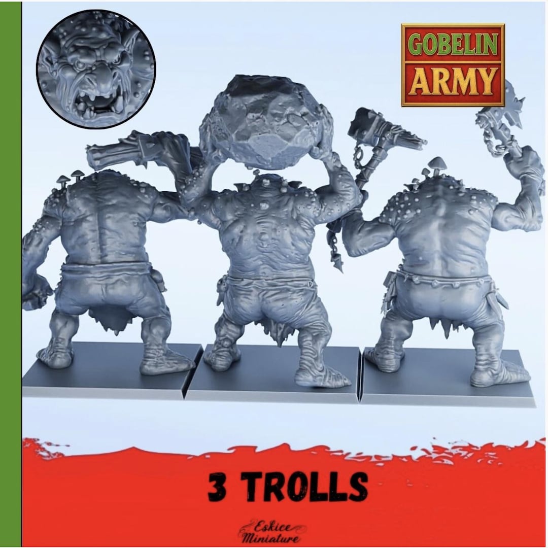 Fantasy World Goblin Army- Goblin Trolls-3 Pack - Etsy