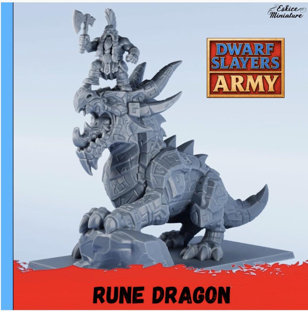 Fantasy World Dwarf Slayer Army- Slayer Rune Dragon - Etsy