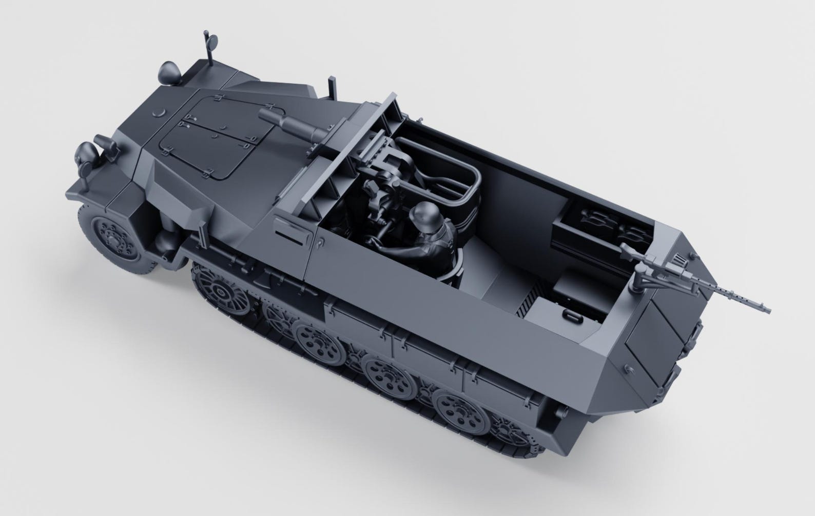28mm World War 2-resin Printed Vehicle Half-track Sd.kfz.251/9 Ausf.c ...