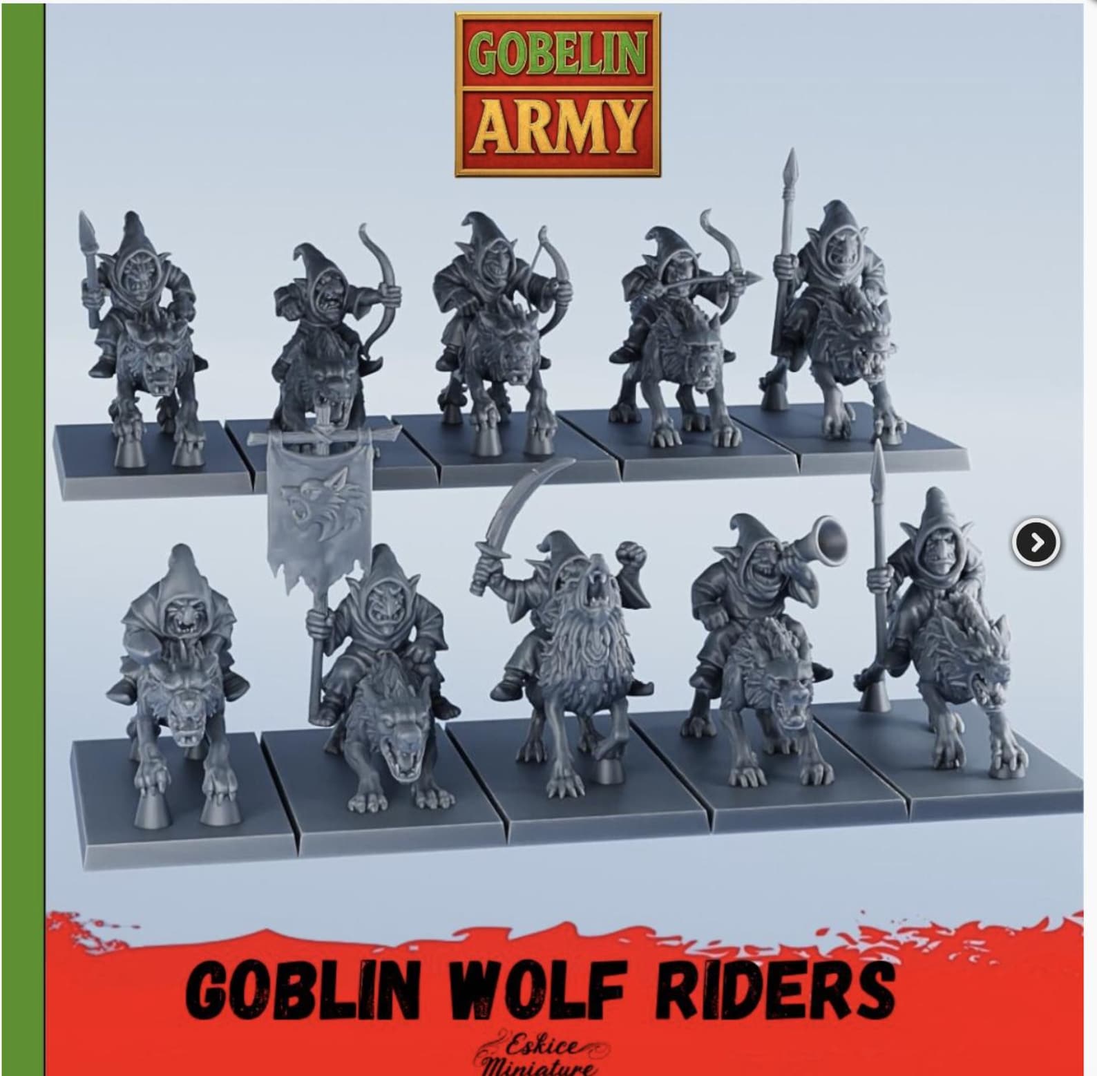 Fantasy World Goblin Army- Goblins Wolf Riders - Etsy
