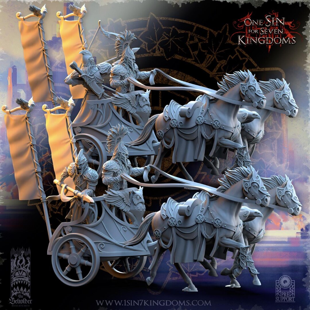 Resin Fantasy Models-silvermoor Elves Chariots -28mm Heroic Scale - Etsy