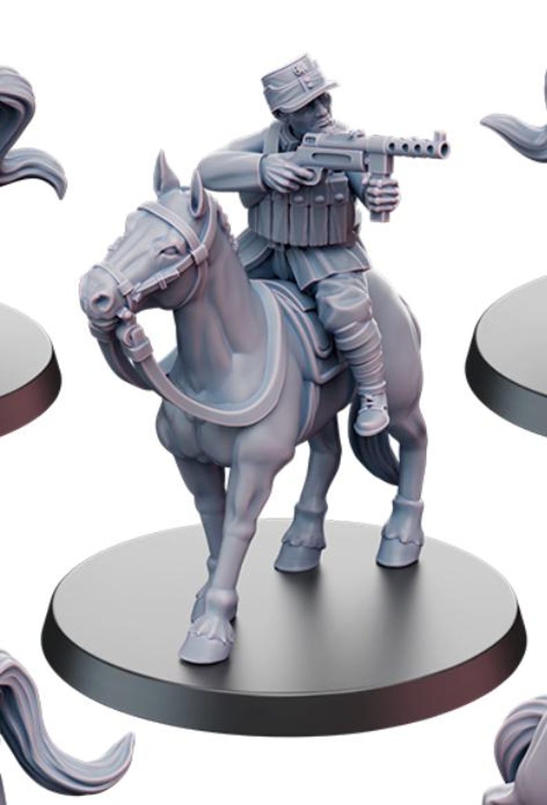 28mm Resin Printed Second World War -mounted SMG | Chinese NRA Cavalry ...