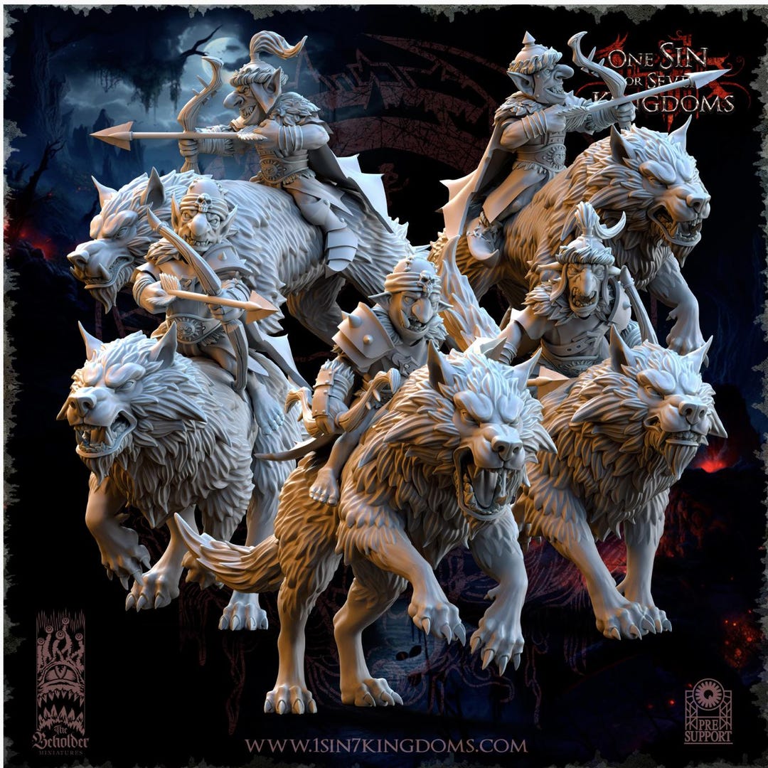 Resin Fantasy Models- the Black Horde Goblins Desert Riders -28mm ...