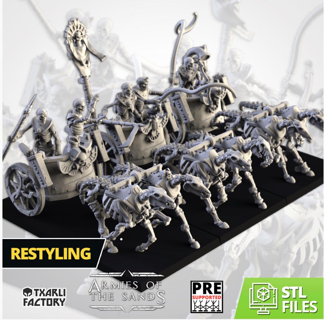 Resin Fantasy Models- Undead Tomb King Chariots -28mm Heroic Scale - Etsy
