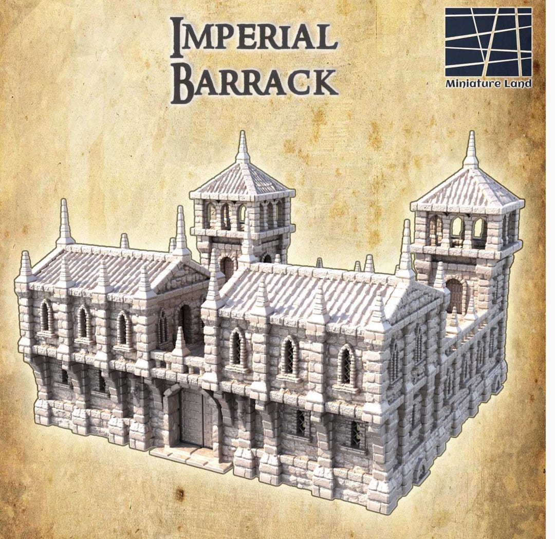 28mm PLA Printed Village Building Imperial Barracks - Etsy