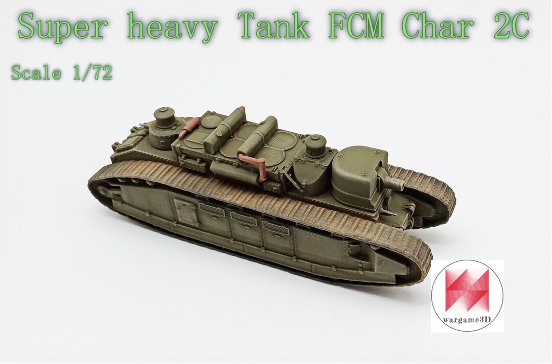 28mm World War 2-resin Printed Super Heavy Tank FCM Char 2C - Champagne (france, WW2) - Etsy
