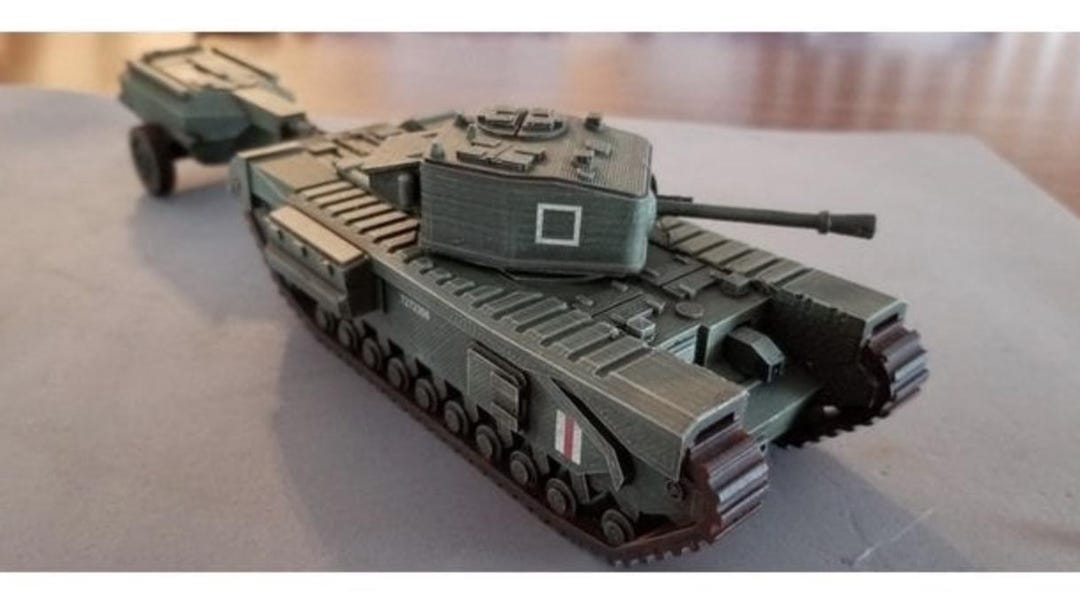 28mm World War 2- Resin Printed British 3" Churchill Tank (4 Turrets ...