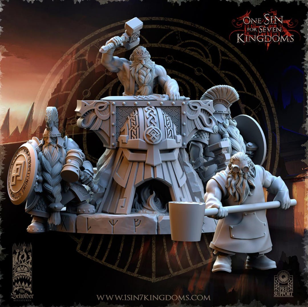 Resin Fantasy Models- Dwarven Kingdoms Thunder Forge -28mm Heroic Scale ...