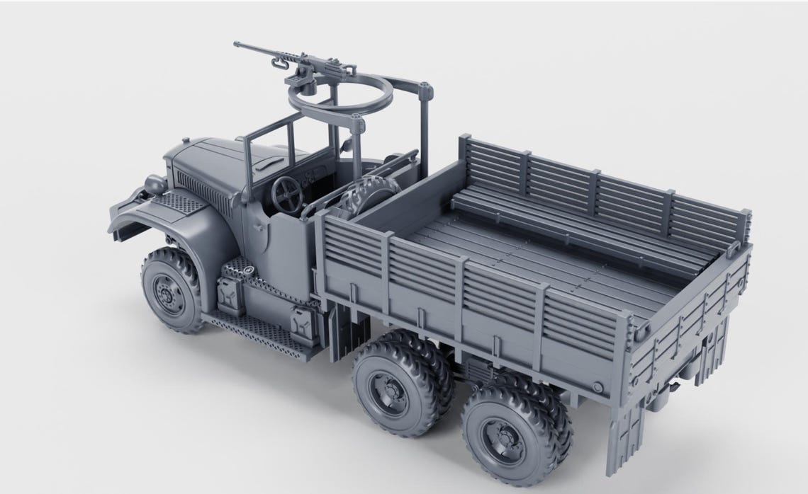 28mm World War 2-resin Printed Diamond T969 Cargo With Open Cab and HMG ...