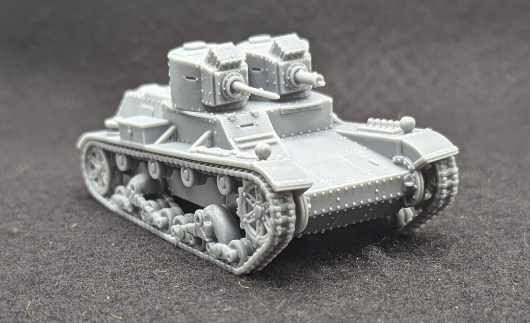 28mm World War 2 Resin Printed-light Tank 7TP Dw (twin Turret) (poland ...