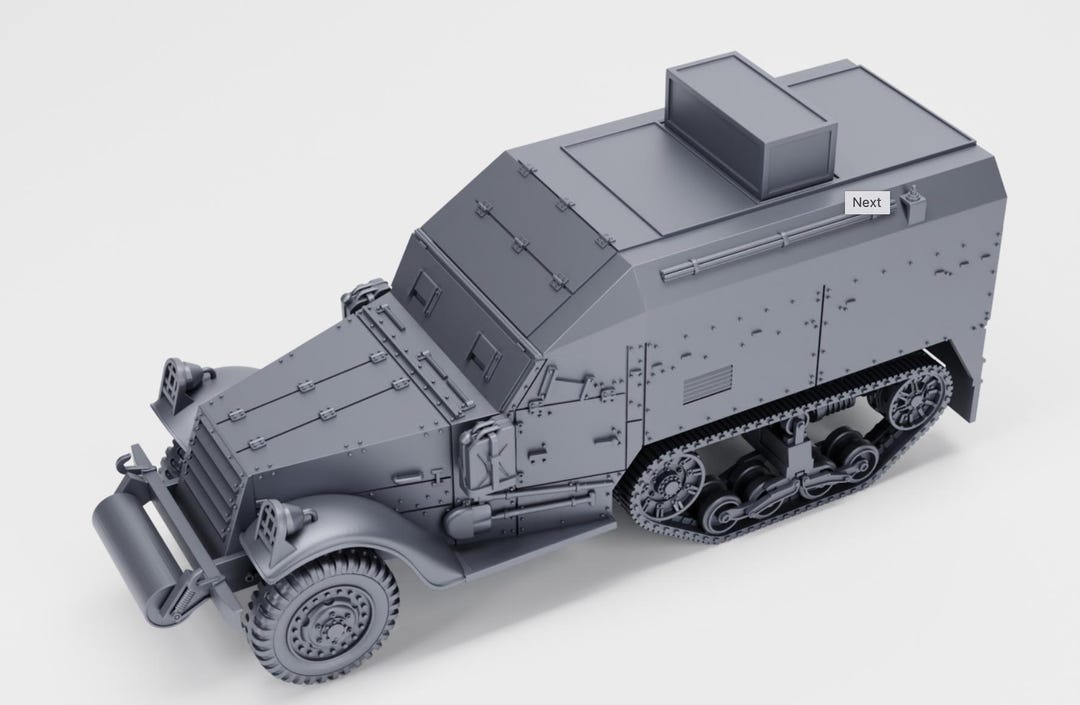 28mm World War 2-resin Printed M3 Half-track - Command Version (US, WW2 ...