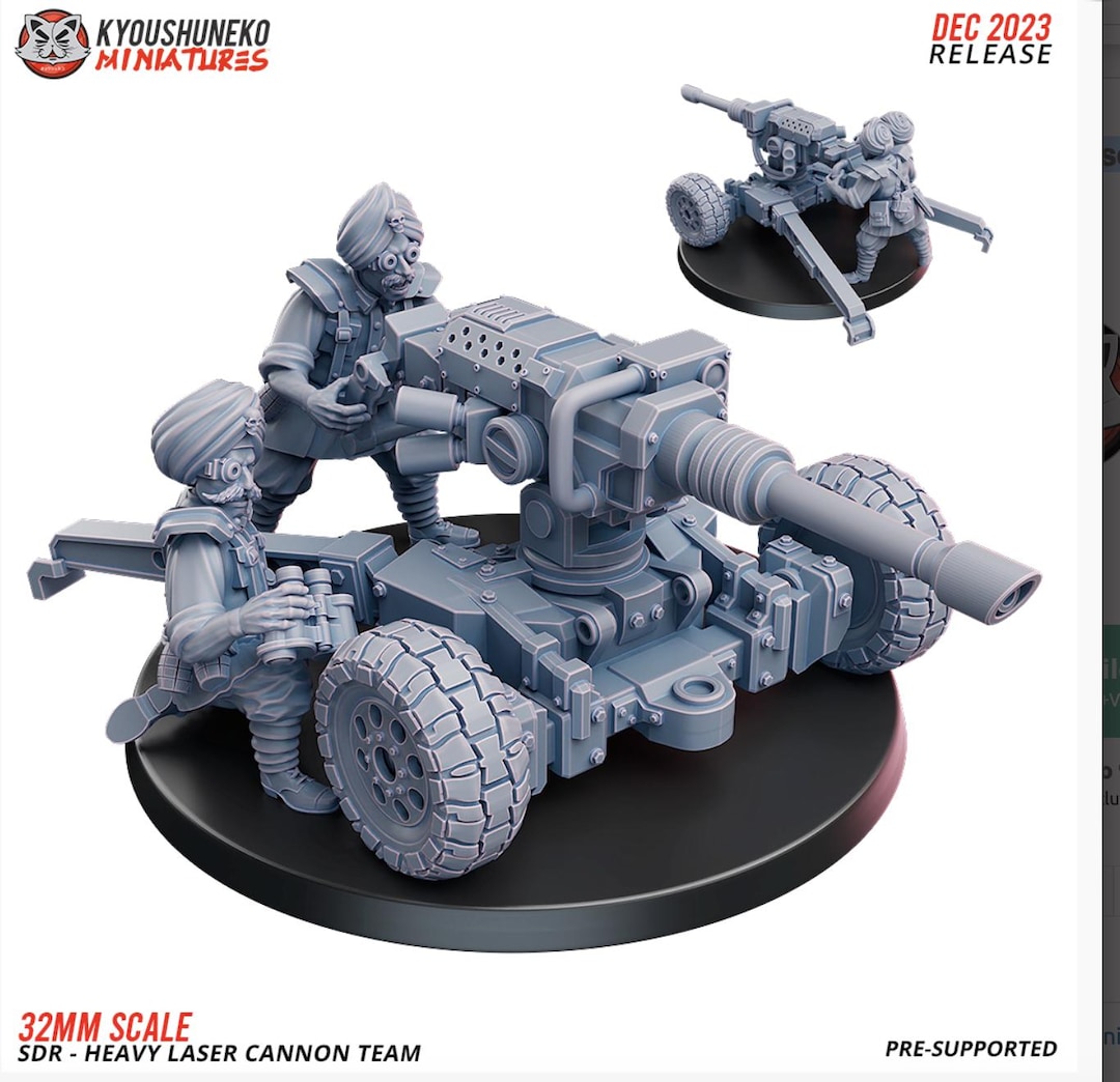 28mm Resin Printed Second World War- Weird War- SDR Heavy Bolt Cannon ...