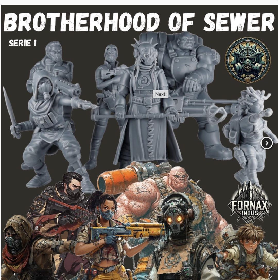 Resin Printed Post Apocalyptic Weird War- Brotherhood of Sewer - Fornax ...