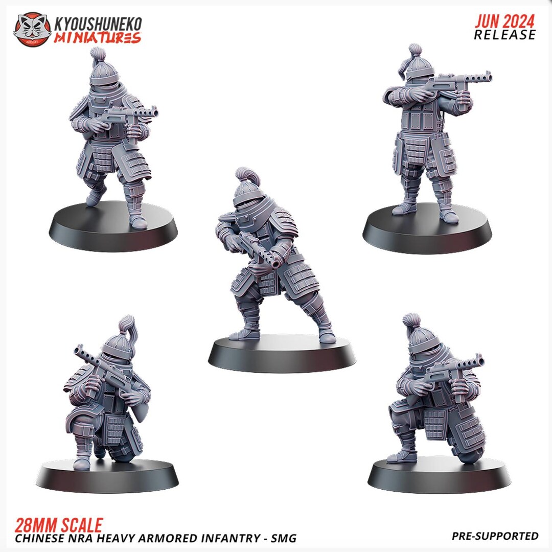 28mm Resin Printed Post-modern Warfare - SMG - Chinese NRA Heavy ...