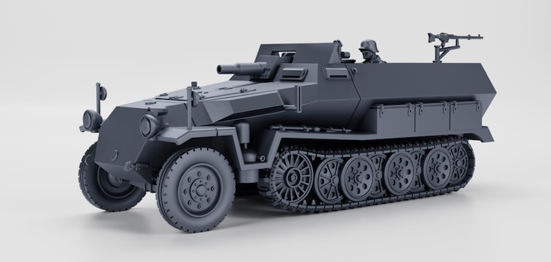 28mm World War 2-resin Printed Vehicle Half-track Sd.kfz.251/9 Ausf.c ...