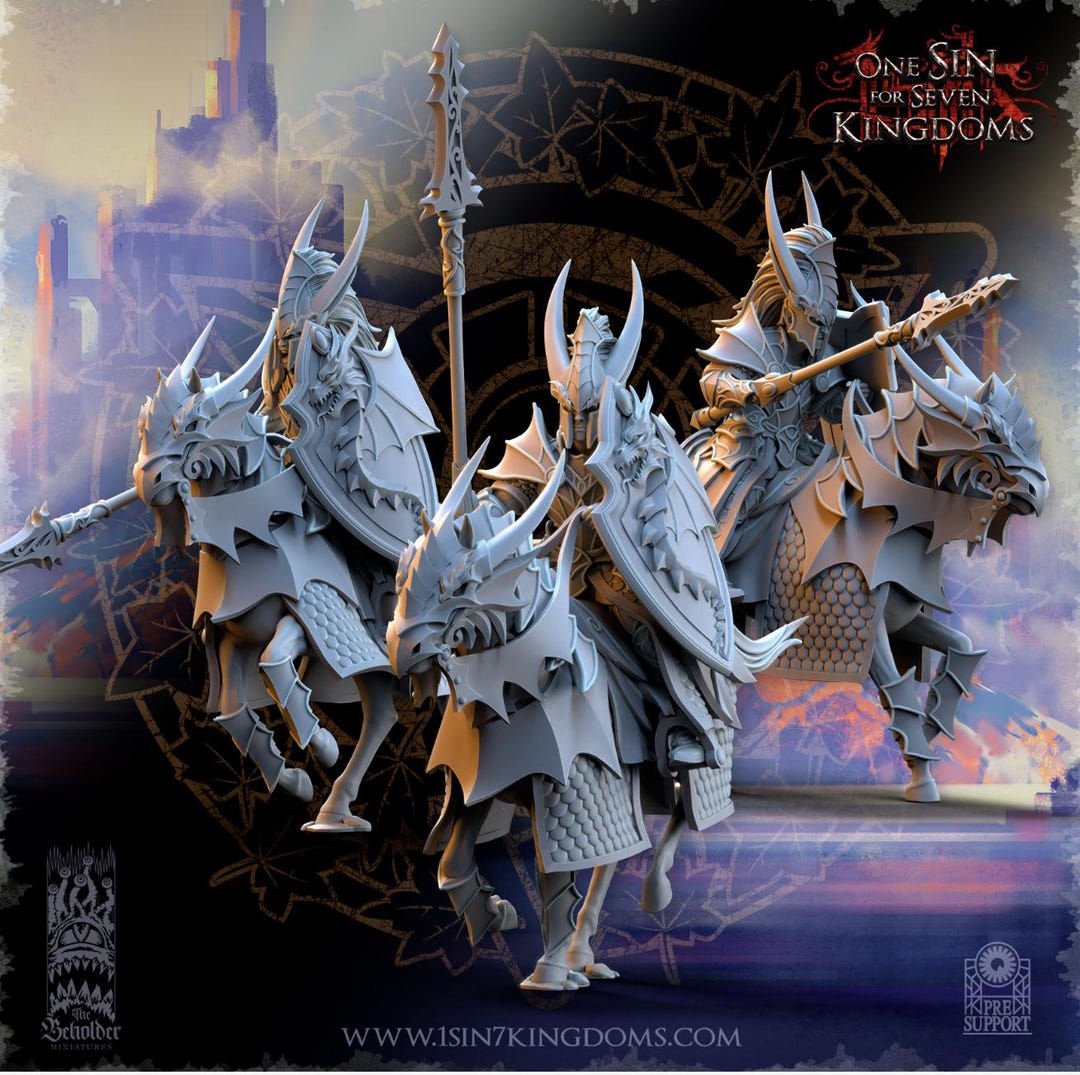 Resin Fantasy Models- Silvermoor Elves Dragonborn Knights -28mm Heroic ...