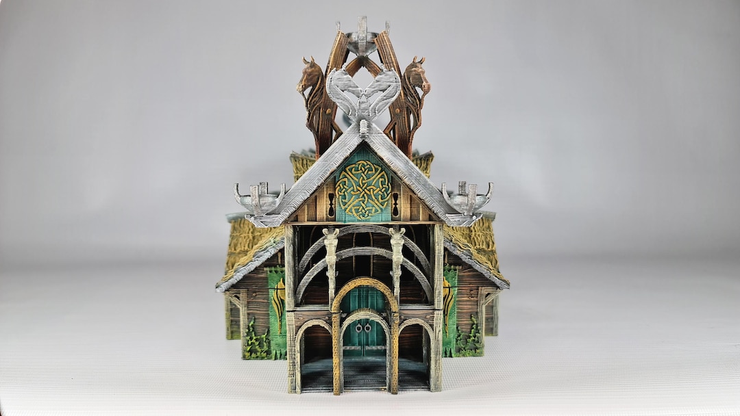Horseheim 28mm PLA Printed Viking Lord's Hall With Beautiful Interior ...