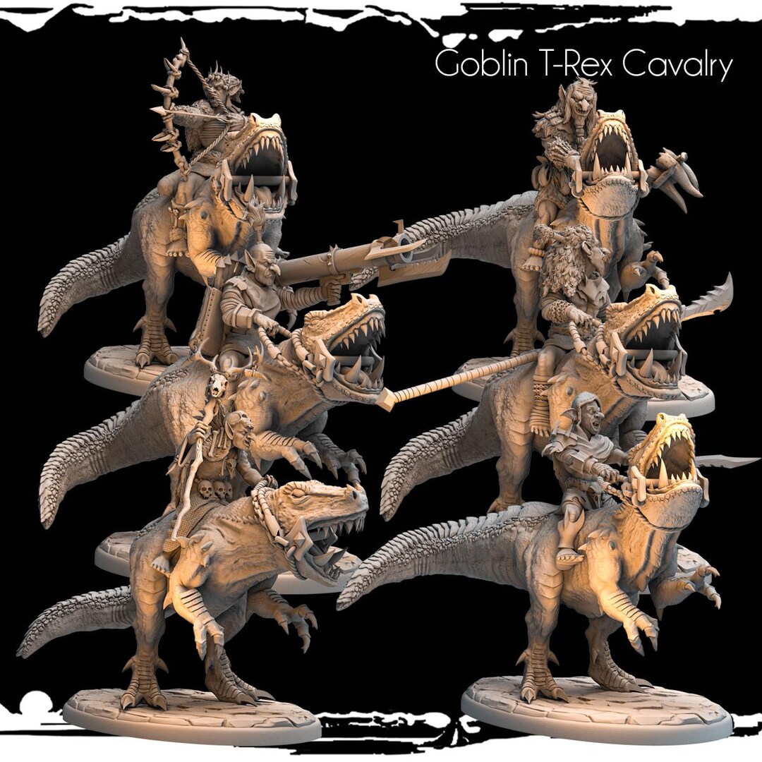 28mm 6 Man Goblin T-rex Riders With Various Weapons - Etsy