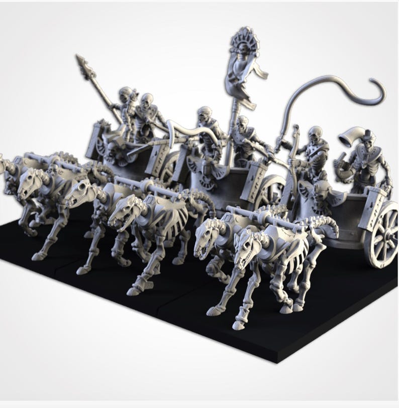 Resin Fantasy Models- Undead Tomb King Chariots -28mm Heroic Scale - Etsy
