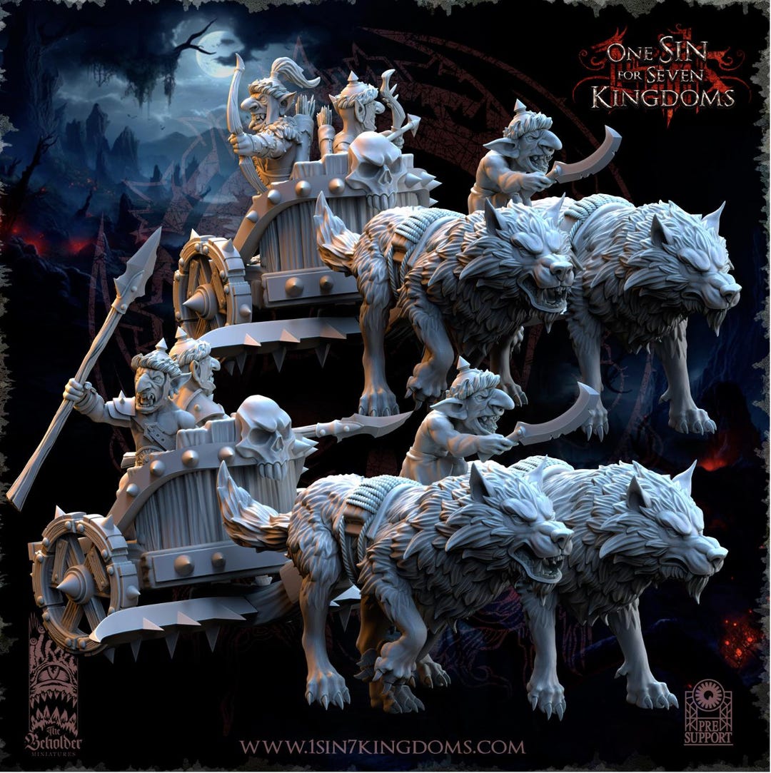 Resin Fantasy Models- the Black Horde Goblins War Chariots-28mm Heroic ...