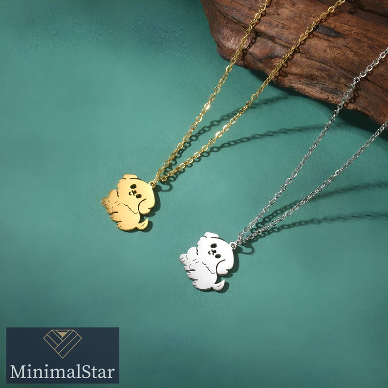 Cute Dog Pendant Necklace for Women Girls Minimalist Animal Jewellery ...