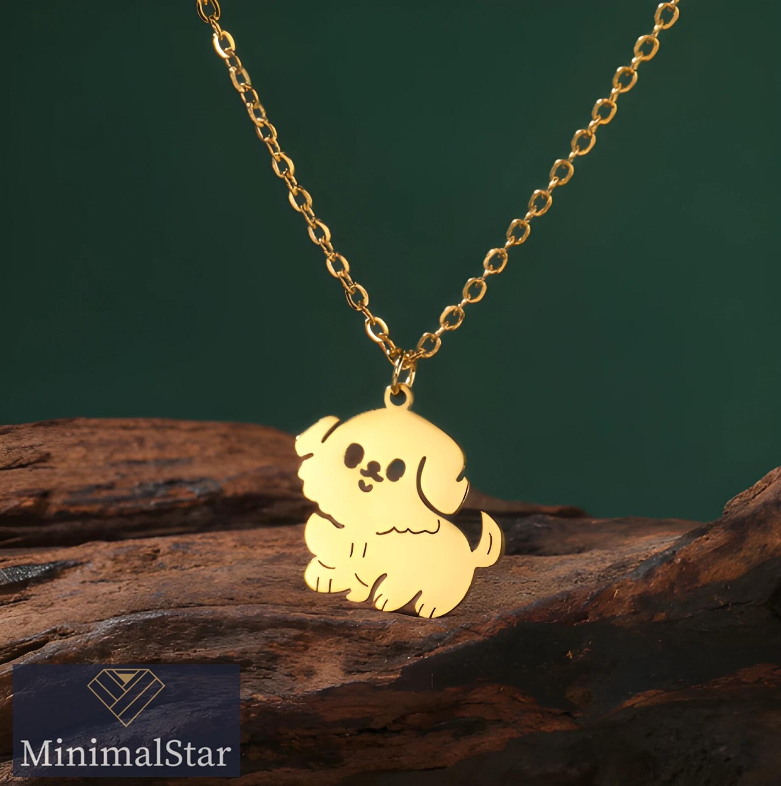 Cute Dog Pendant Necklace for Women Girls Minimalist Animal Jewellery ...