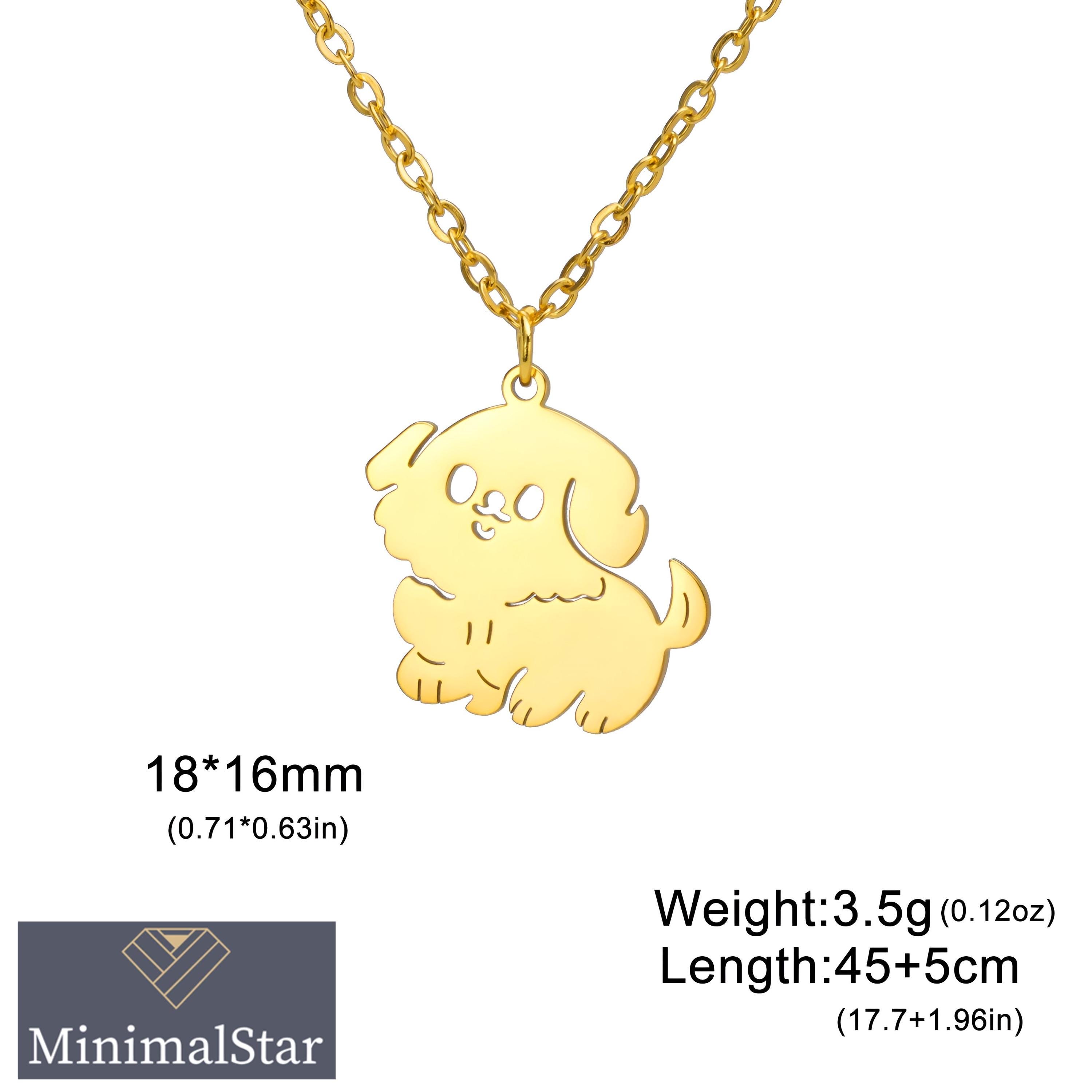 Cute Dog Pendant Necklace for Women Girls Minimalist Animal Jewellery ...