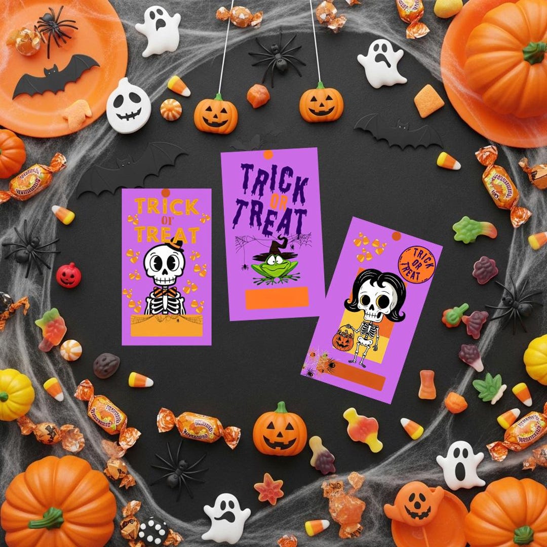 Halloween Party Bundle: Editable Invitations, Cupcake Toppers, Bag Tags ...