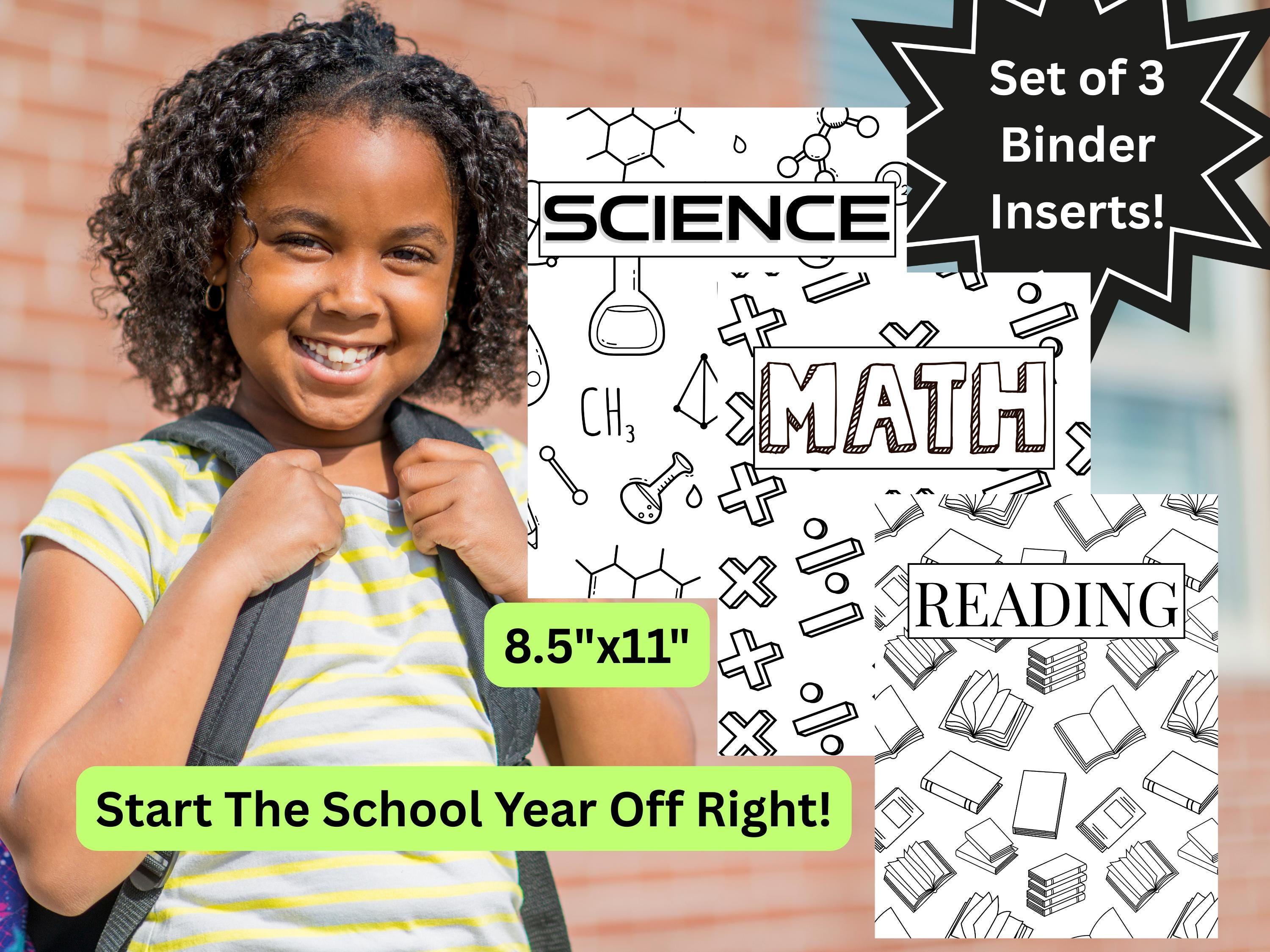 Printable Binder Covers Set of 3 | Math, Science & Reading | School ...