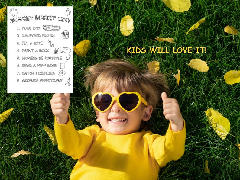 Kids Summer Bucket List Printable - Fun Summer Activities Checklist for ...