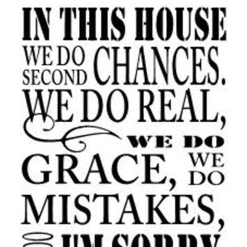 In This House We Do Second Chances Wall Vinyl Decal - Etsy