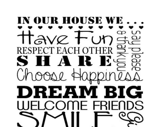 In Our House We Vinyl Wall Decal 23 X 50" - Etsy
