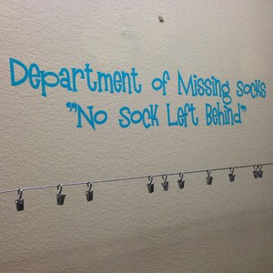 Department of Missing Socks No Sock Left Behind Vinyl Wall Decal 23 X 4 ...