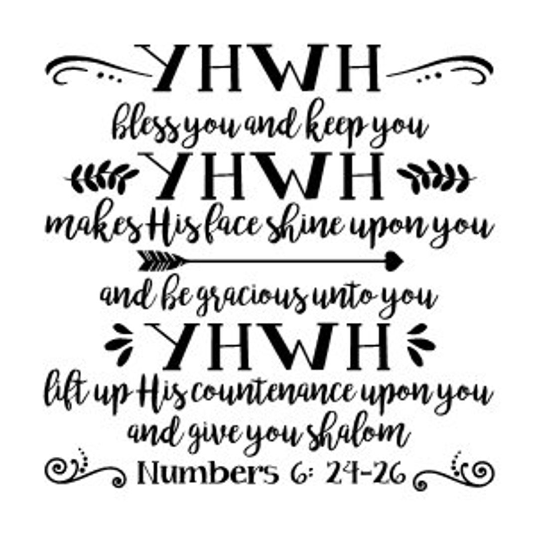 YHWH Bless You and Keep You Numbers 6: 24-26 Vinyl Wall Decal - Etsy