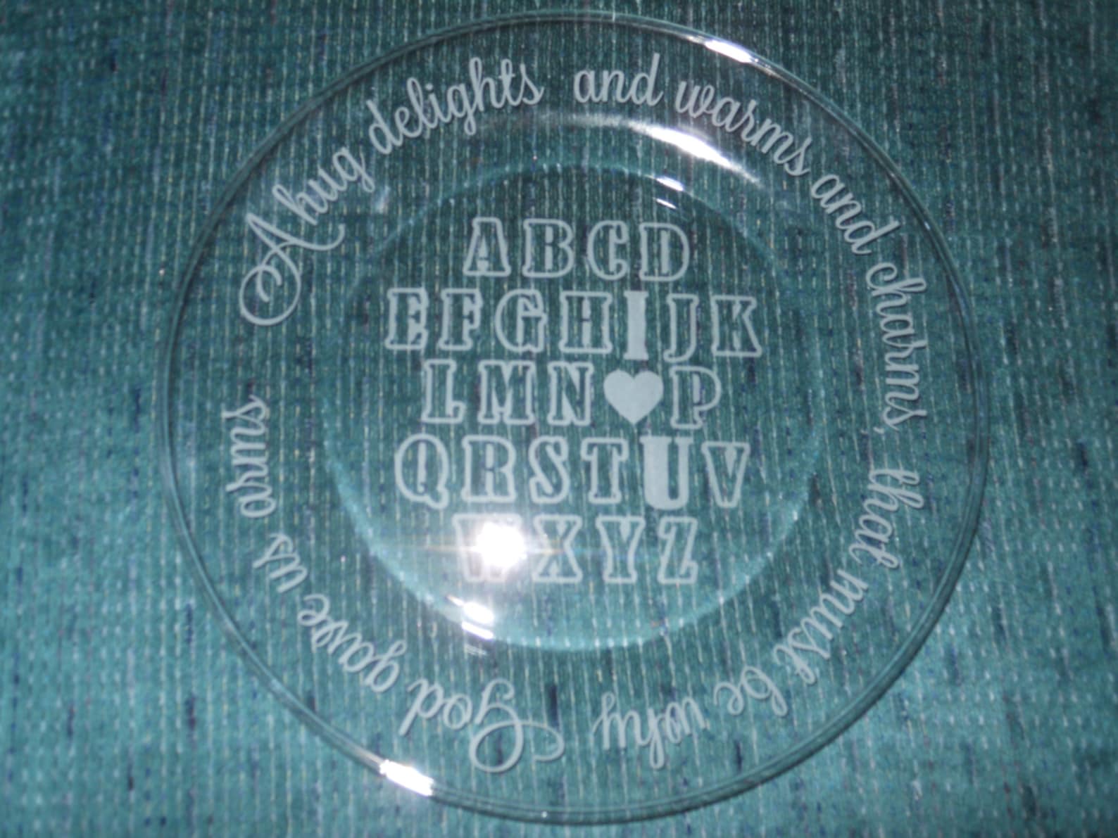 Custom etched glass plate sandblasted personalized | Etsy