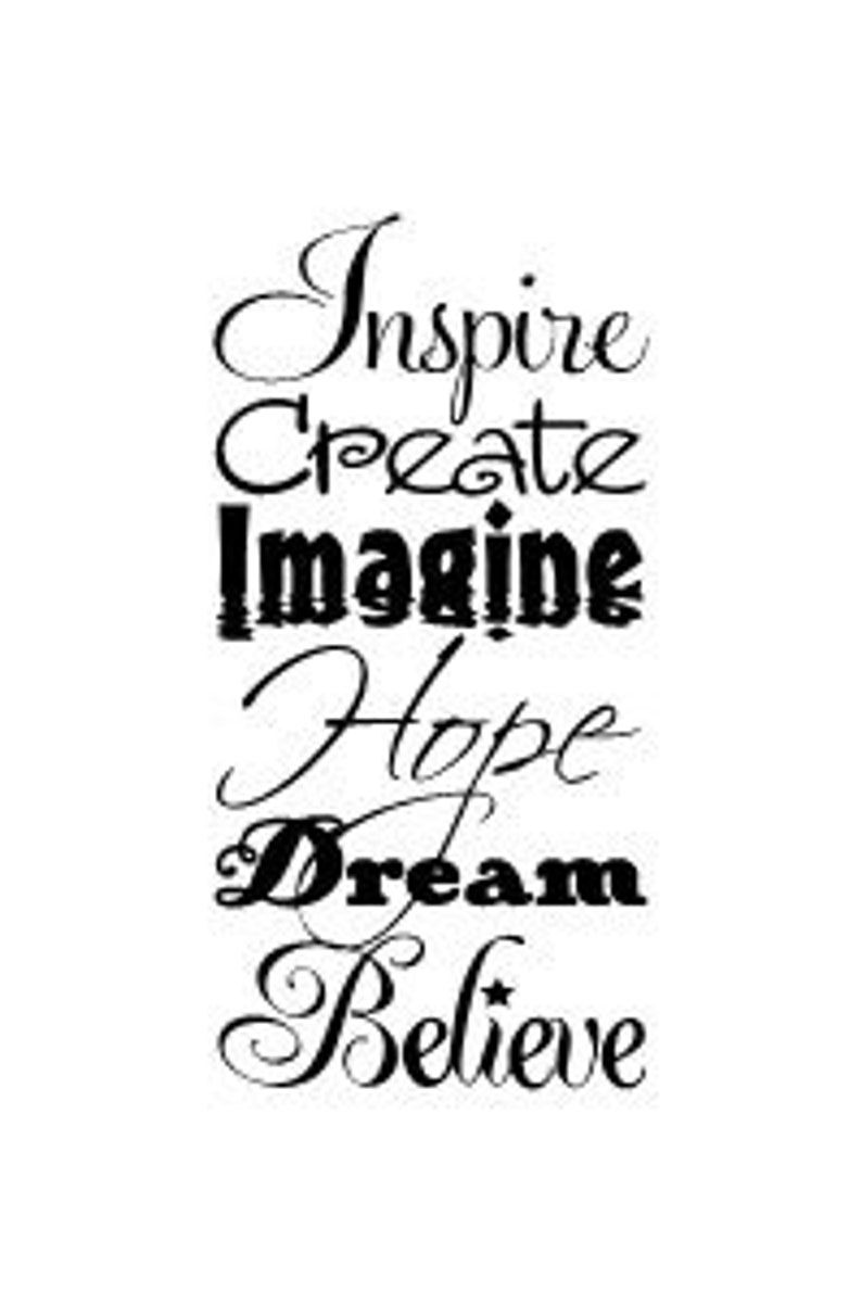 Inspire Create Imagine Hope Dream Believe Inspirational Words Vinyl ...