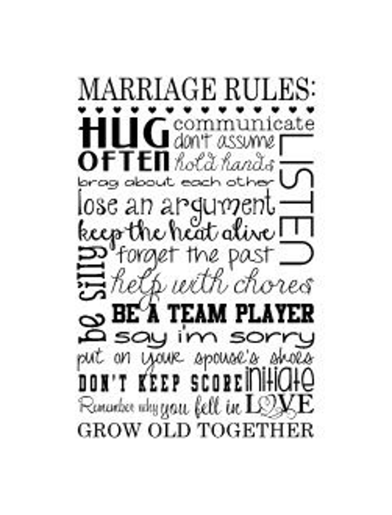 Marriage Rules Vinyl Wall Decal - Etsy