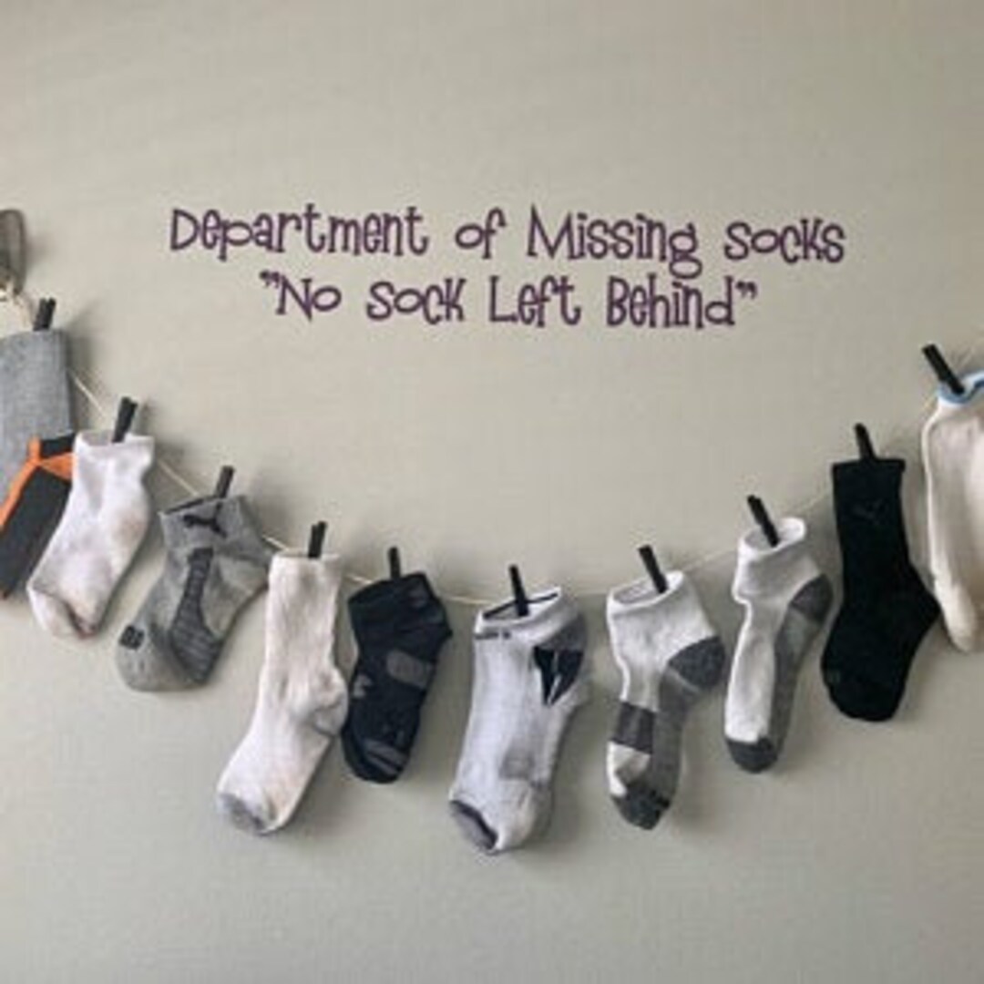 Department of Missing Socks No Sock Left Behind Vinyl Wall Decal 23 X 4 ...