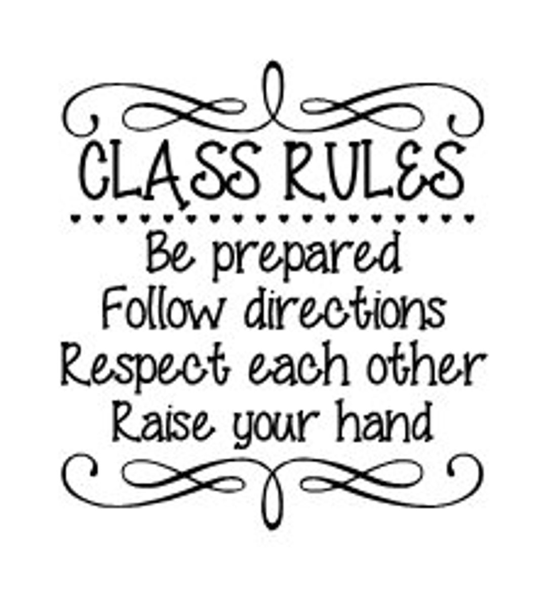 Class Rules Vinyl Wall Decal Teacher Decal Custom Teacher Decal - Etsy