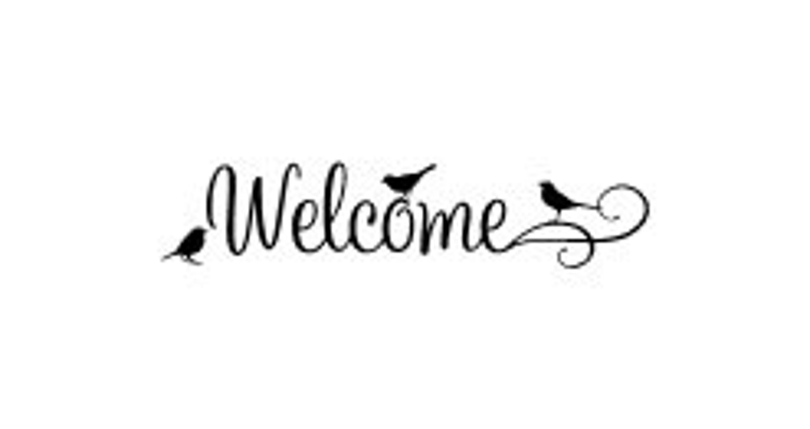 Welcome door vinyl decal Welcome Sign vinyl decal Birds | Etsy