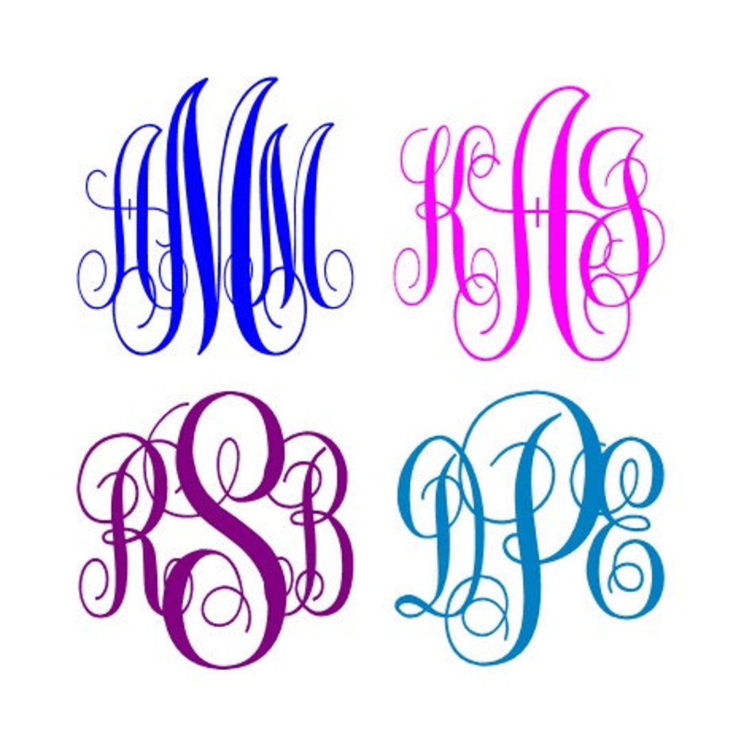 Monogram - Vinyl Decal - Etsy