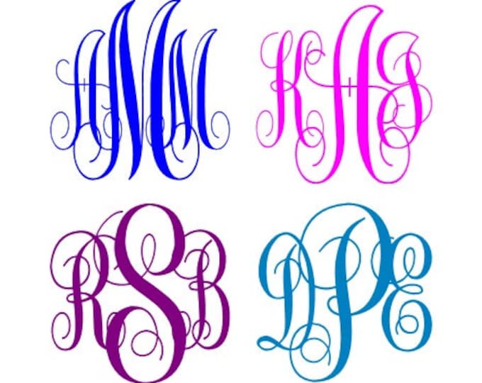 Monogram Vinyl Decal - Etsy